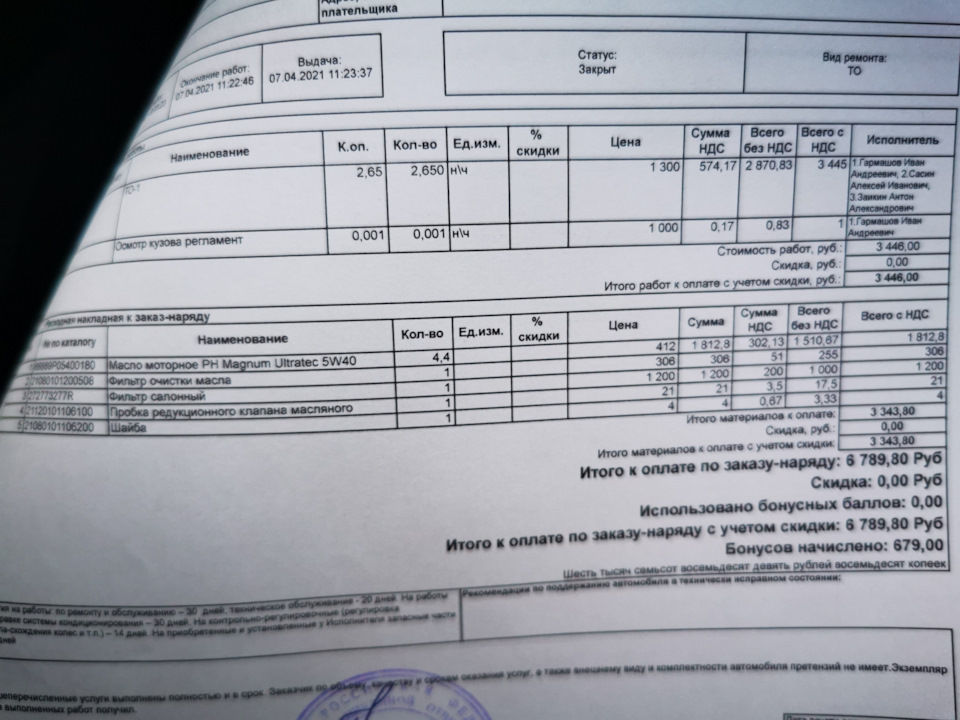 ТО-1 — Lada Vesta SW Cross (1G), 1,8 л, 2020 года | плановое ТО | DRIVE2