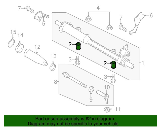 2H0422405 Сайлентблок рулевой рейки / VW Amarok, Touareg 10~ VAG ...