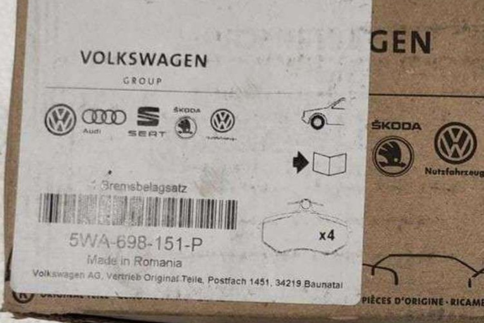5WA698151P Комплект тормозных колодок, дисковый тормоз VAG | Запчасти ...