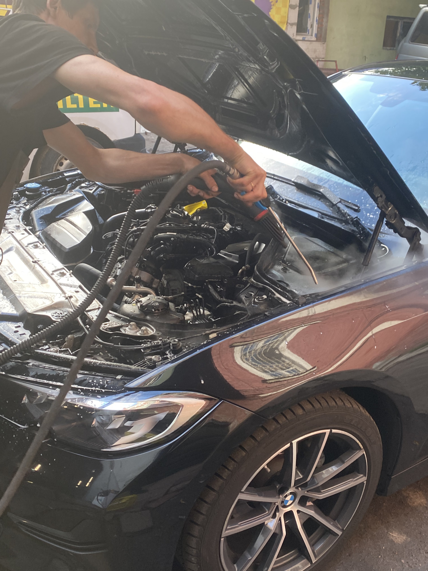 Мойка паром 🖤 кнопка Start/Stop — BMW 3 series (G20), 2 л, 2021 года | своими руками | DRIVE2