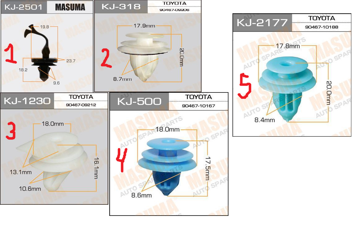 Клипсы которые используются в камри 40 — Toyota Camry (XV40), 2,4 л ...