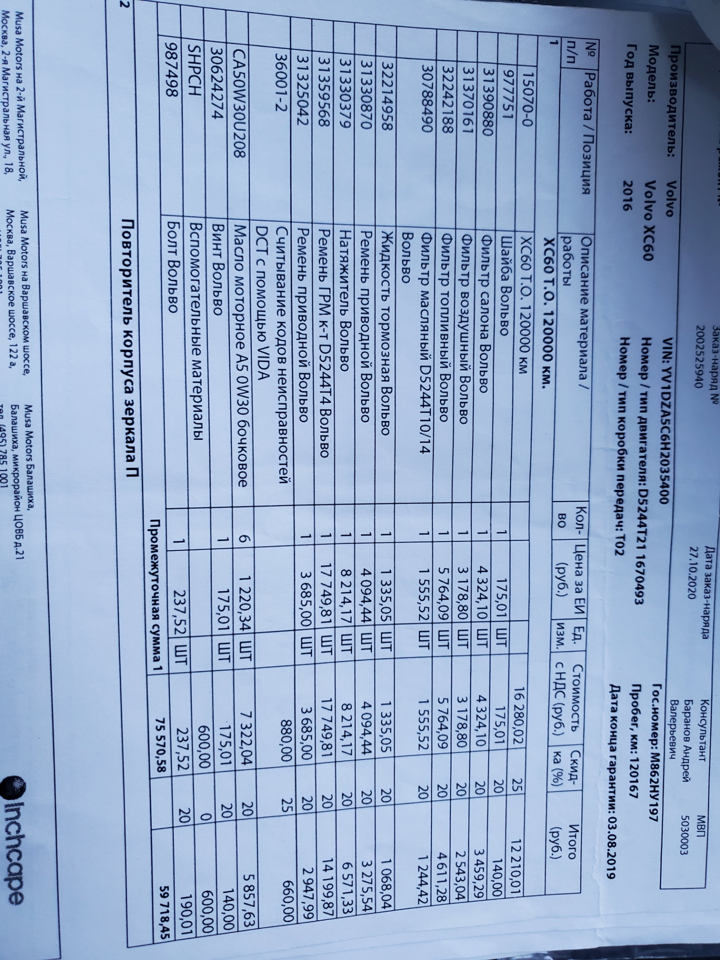 Обрыв приводного ремня :/ — Volvo XC60 (1G), 2,4 л, 2016 года | поломка ...