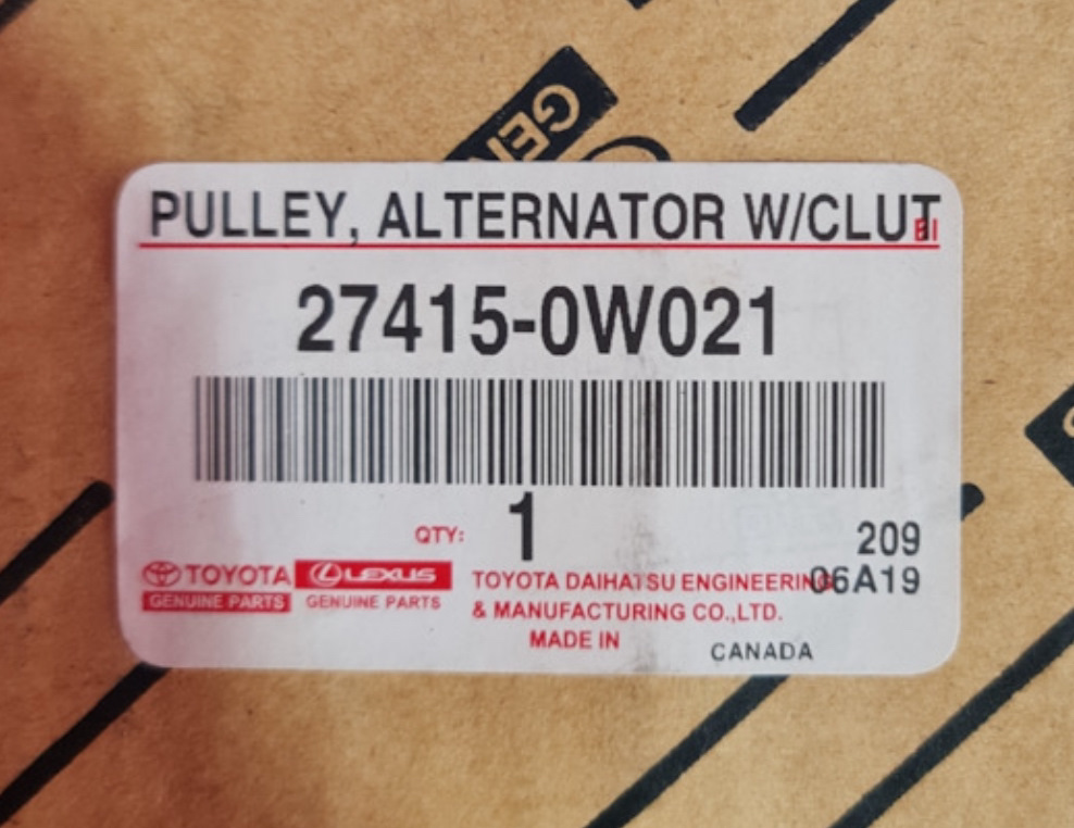 Натяжитель и муфта генератора 2AR-FE — Toyota Camry (XV50), 2,5 л, 2016 ...