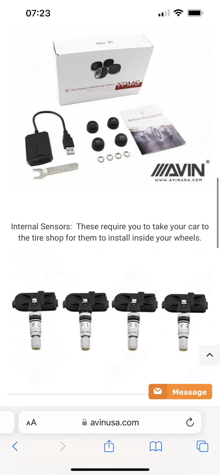 359. Опция TMPS ( Tire Pressure Monitoring System) for AVIN AVANT 4 — BMW 7 series (E38), 4,9 л ...