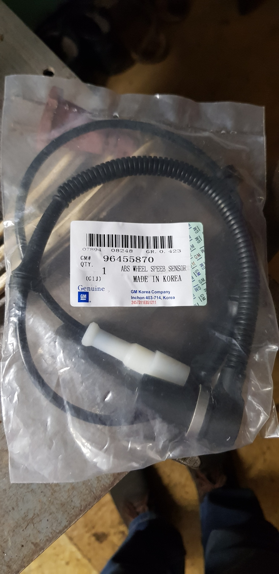 96455870 Датчик скорости (АБС) вращения переднего правого колеса ...