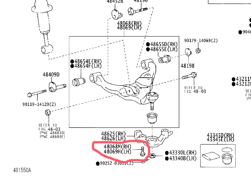 Болт крепления шаровой — Toyota Hilux (8G), 2,8 л, 2016 года | поломка ...