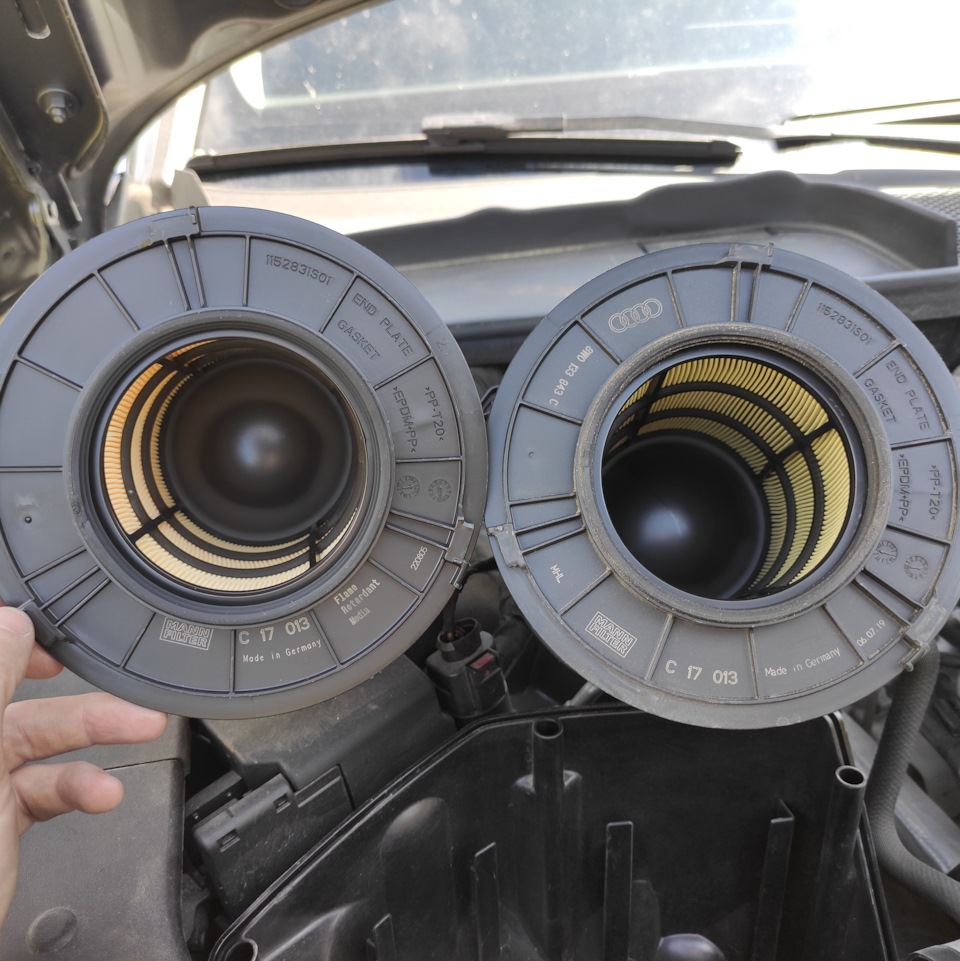 Замена масла в двигателе, фильтра воздушного — Audi Q5 (2G), 2 л, 2019 ...