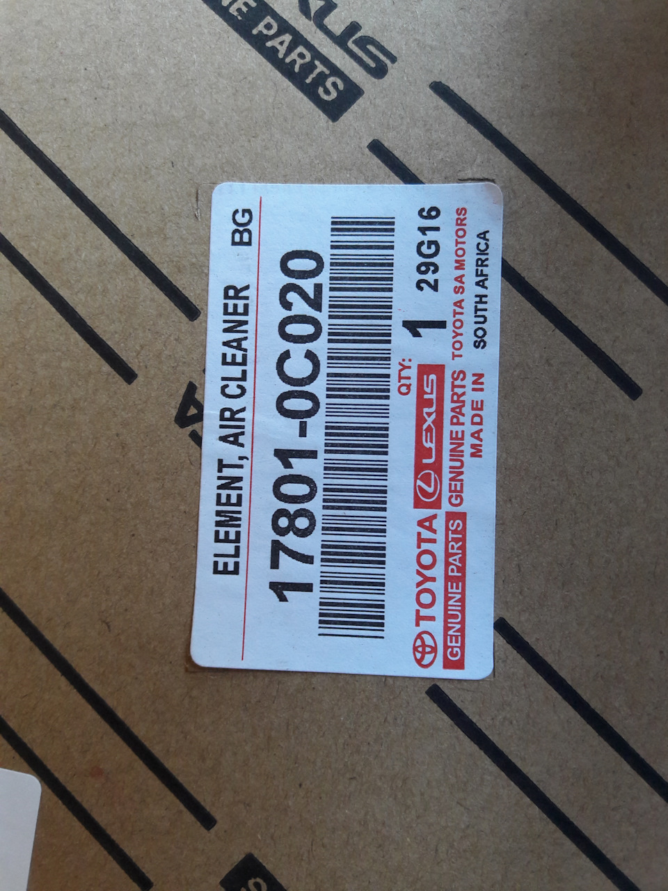 178010C020 Воздушный фильтр TOYOTA LEXUS | Запчасти на DRIVE2