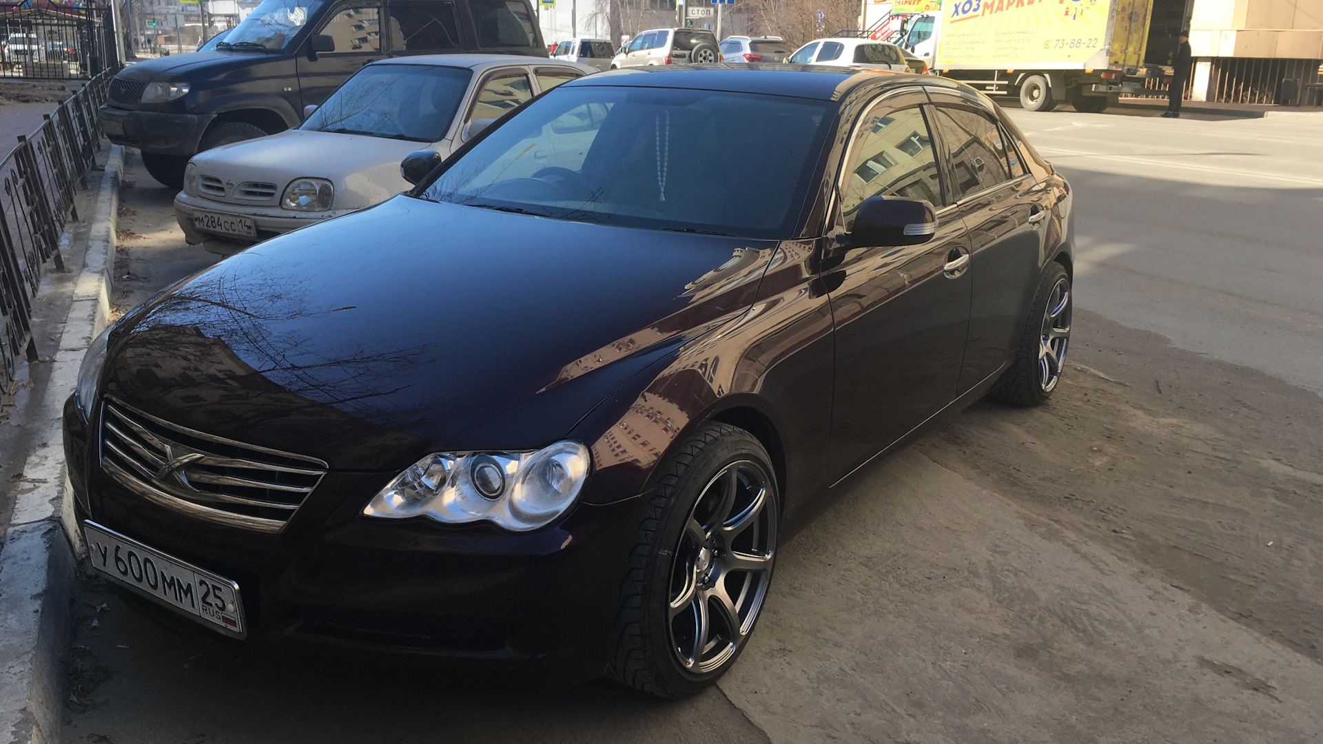 Toyota Mark X (GRX120) 2.5 бензиновый 2008 | бордо на DRIVE2