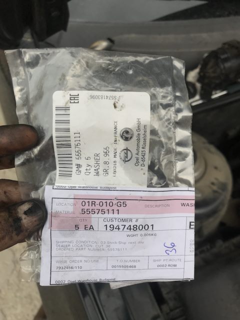 55575111 Шайба клапана рециркуляции выпускных газов GM | Запчасти на DRIVE2