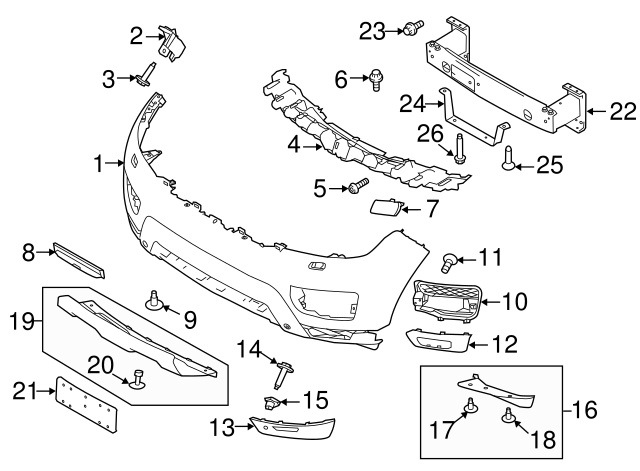 LR057831 Комплект воздушного дефлектора Jaguar Land Rover | Запчасти на ...