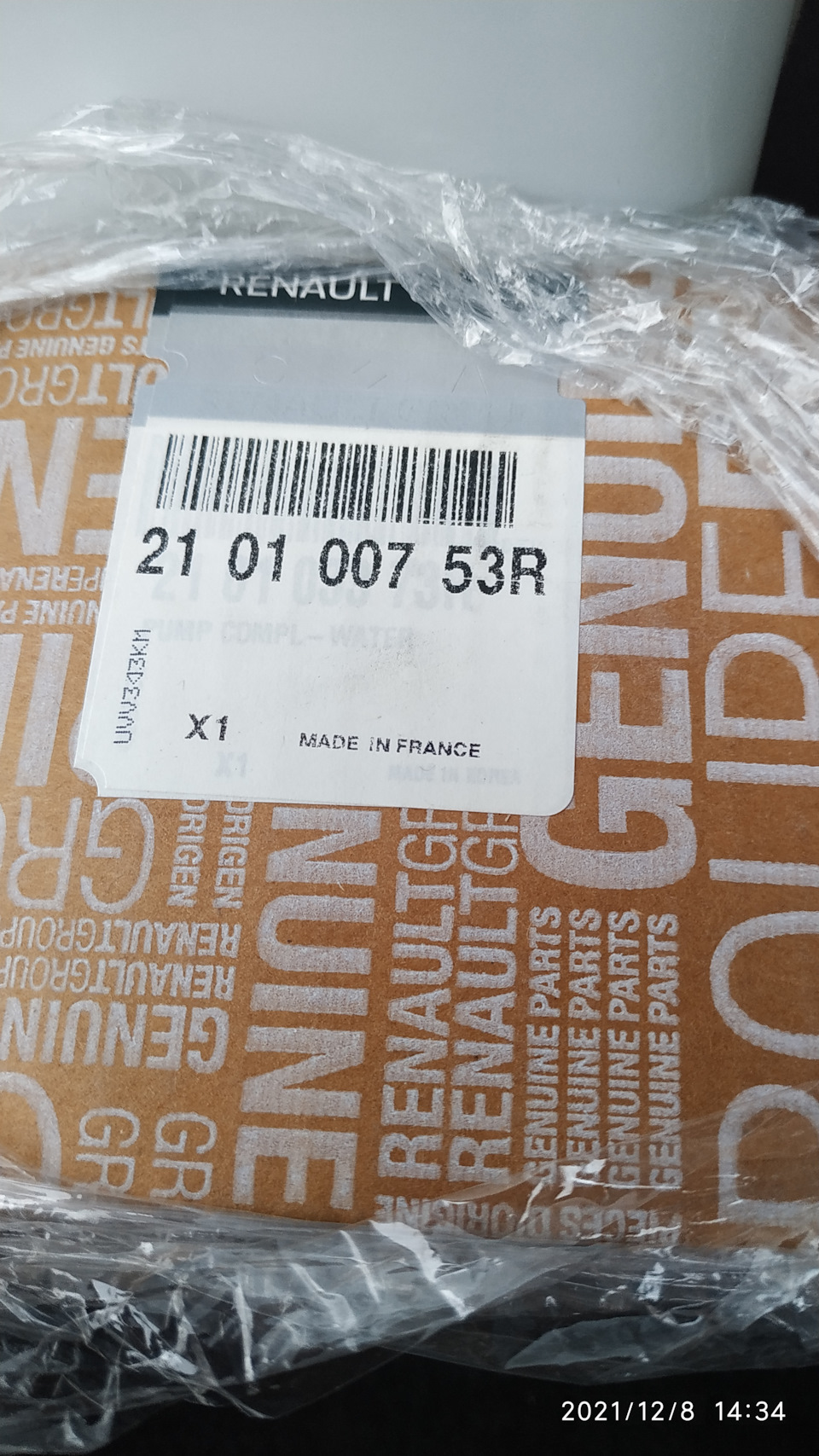 210100753R Насос водяной в сборе RENAULT | Запчасти на DRIVE2