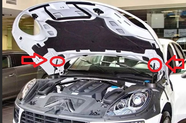 Замена амортизаторов капота — Porsche Cayenne (2G) 958, 3 л, 2015 года ...