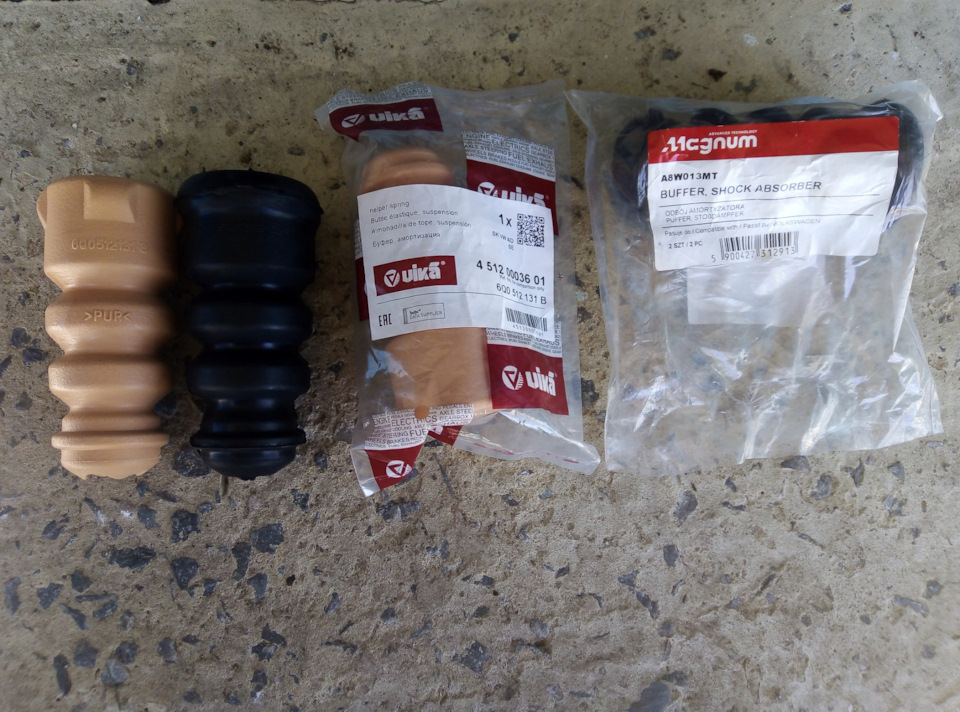 Замена стоковых отбойников задних амортизаторов VAG 1J0512131 на ...