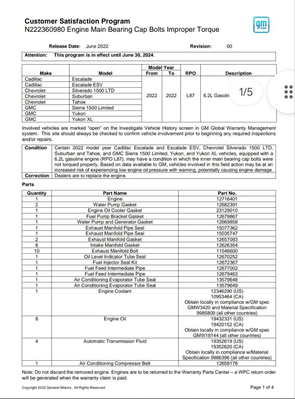 Нашлась причина смерти моторов 6.2 Cadillac Escalade 2022! — Cadillac ...