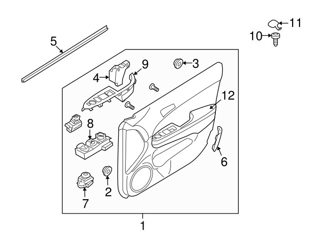 935702L000 ВЫКЛЮЧАТЕЛЬ СТЕКЛОПОДЪЕМНИКА СТЕКЛА ДВЕРИ (КЛАВ.) KIA ...