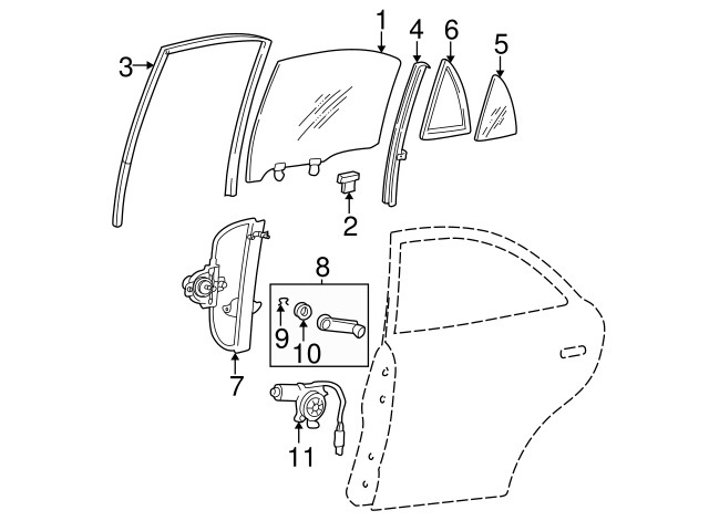 8240325010 Механизм стеклоподъемника двери передней левой KIA HYUNDAI ...