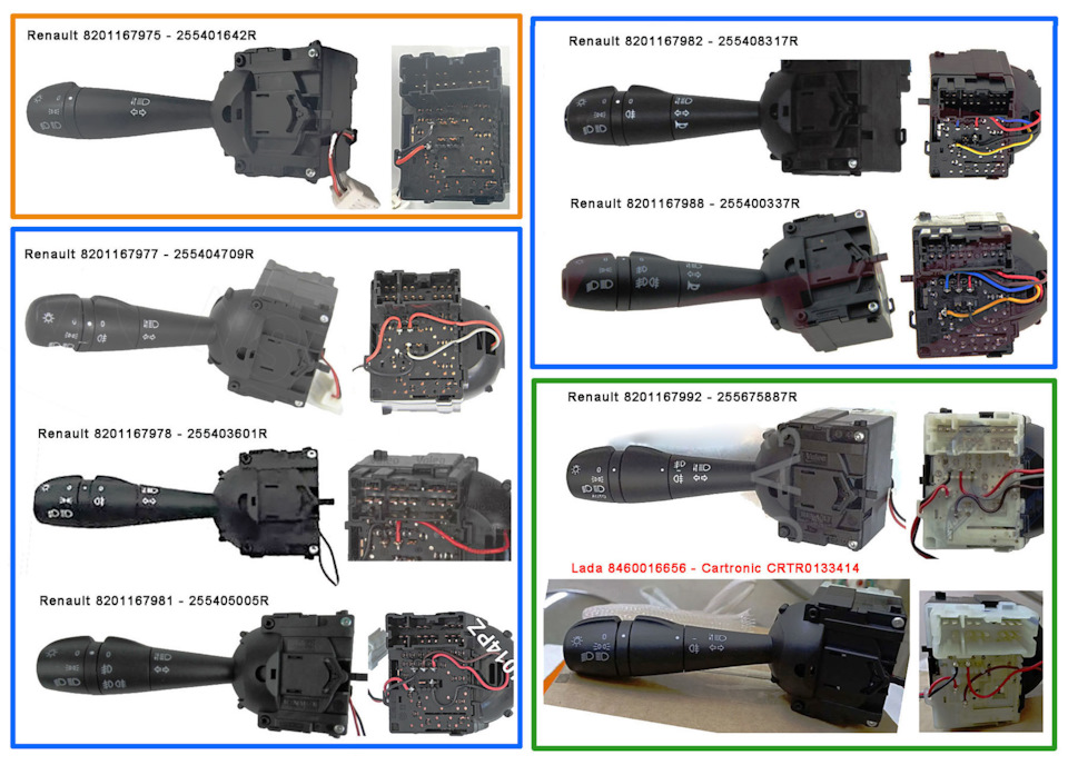 Замена левого подрулевого переключателя на Renault 8201167992 ...