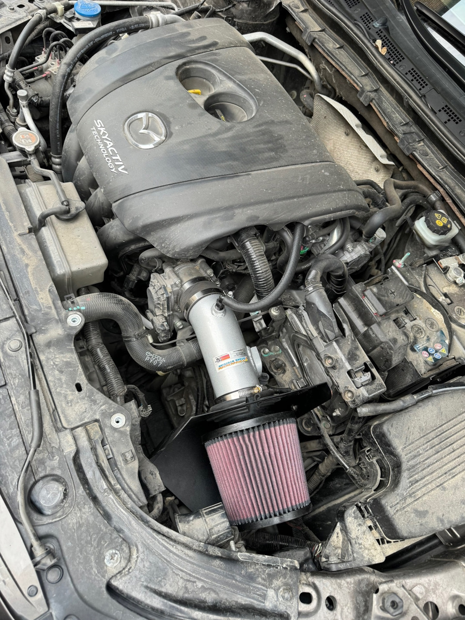 Новый впуск, нулевик K&N — Mazda 6 (3G) GJ, 2,5 л, 2016 года | тюнинг ...