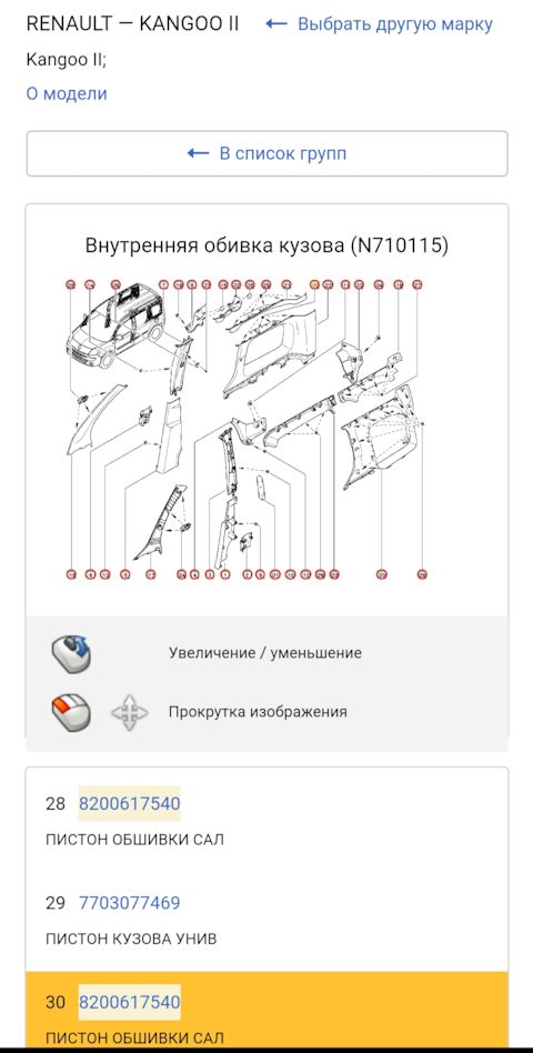 8200617540 Клипса RENAULT | Запчасти на DRIVE2
