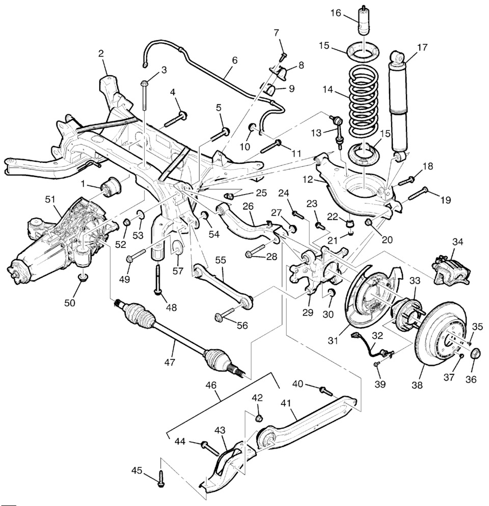Задняя подвеска — детали — Chevrolet Captiva (1G), 2,2 л, 2013 года ...