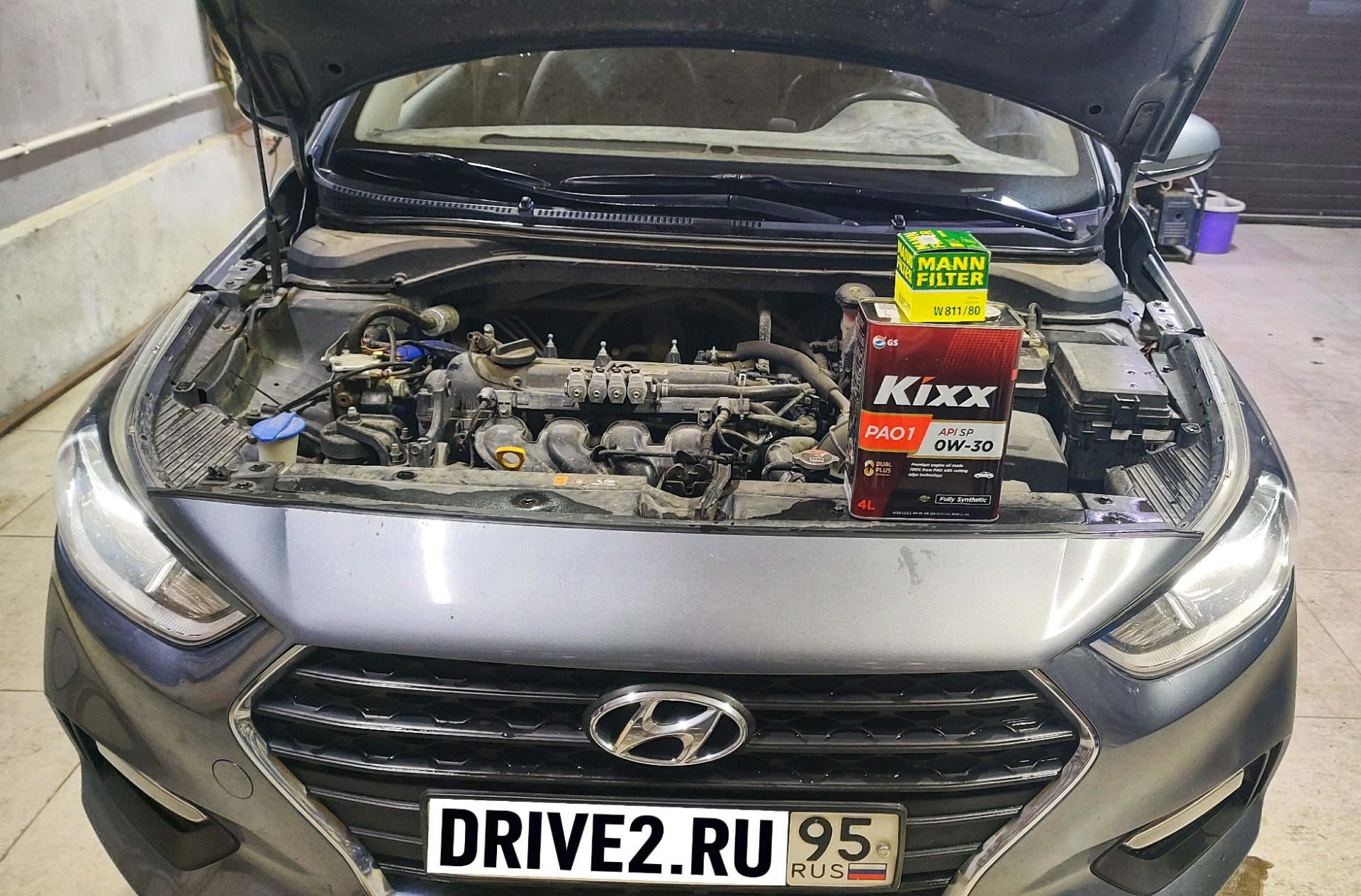 Замена масла и фильтров. Чистка и смазка клемм аккумулятора. — Hyundai ...