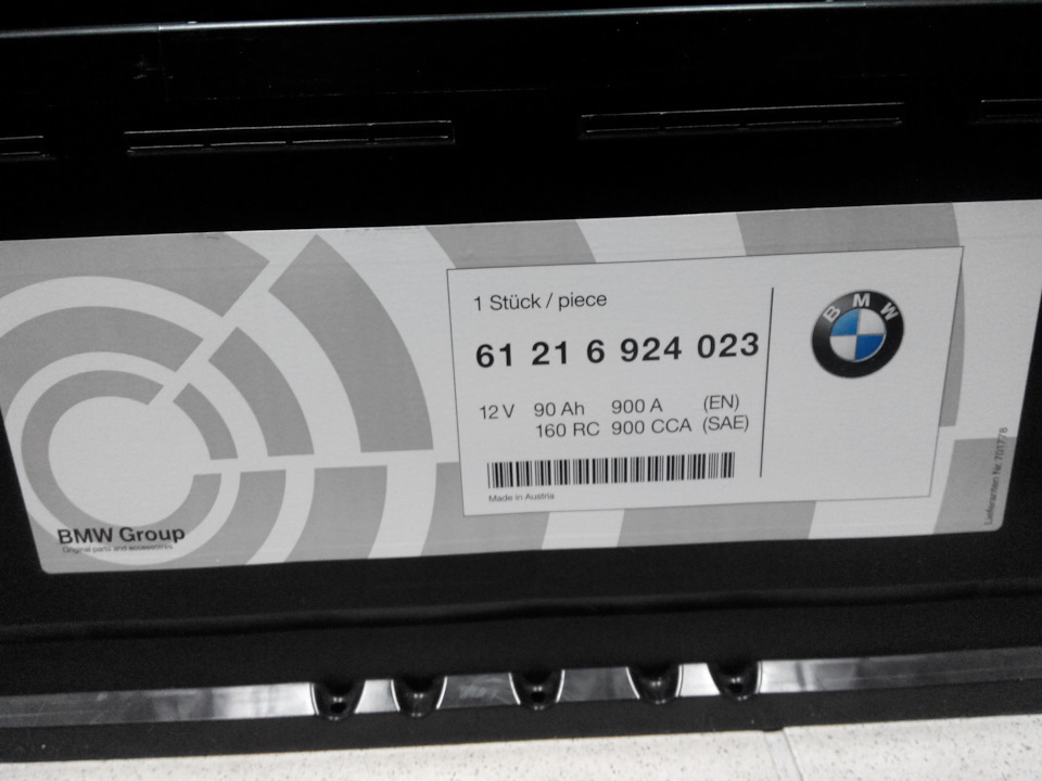 61216924023 Оригинальная акк.батарея BMW AGM BMW | Запчасти на DRIVE2