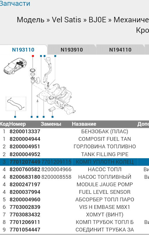 7701209115 Крышка топл. насоса с прокладкой RENAULT | Запчасти на DRIVE2