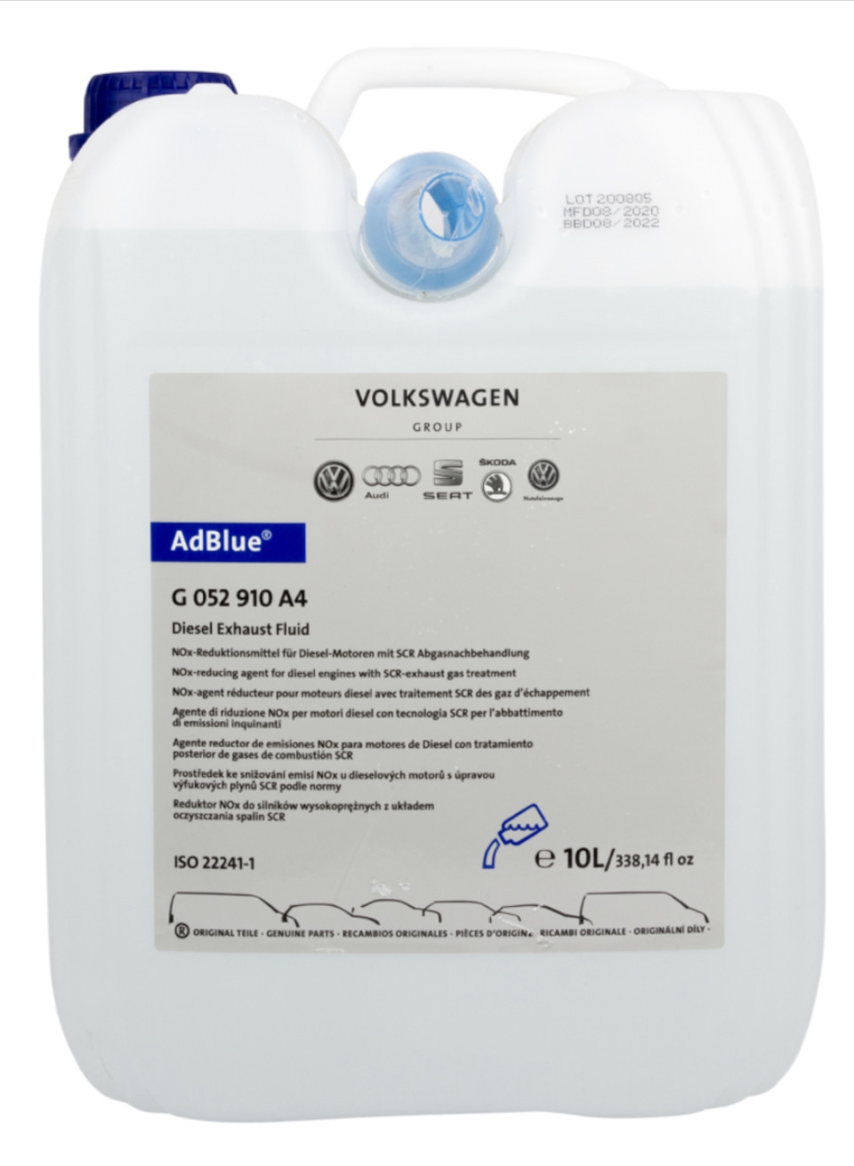 G052910A4 РЕАГЕНТ ADBLUE (МОЧЕВИНА) 10 Л. VAG | Запчасти на DRIVE2