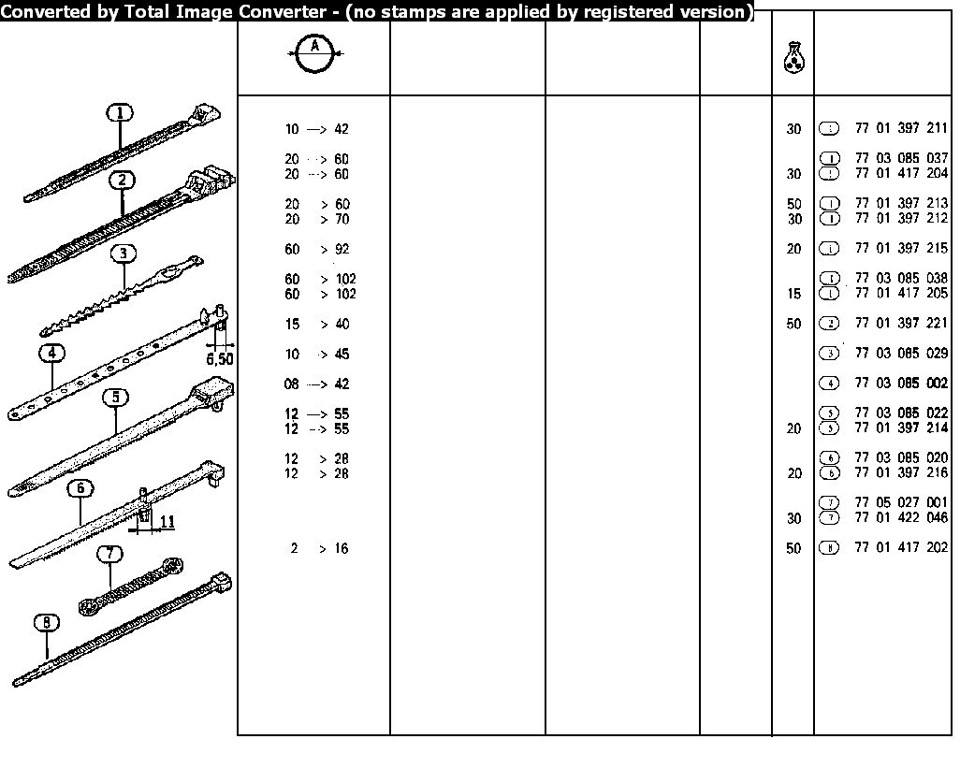 7703085037 Хомут 8,25 РА66 RENAULT | Запчасти на DRIVE2