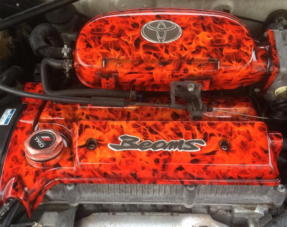 Красоту в подкапотку) BEAMS RED TOP — Toyota Curren, 2 л, 1998 года ...