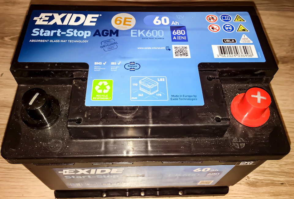 EK600 Аккумуляторная батарея EXIDE | Запчасти на DRIVE2