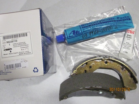 96226110 Комплект барабанных тормозных колодок. Задняя ось GM ...