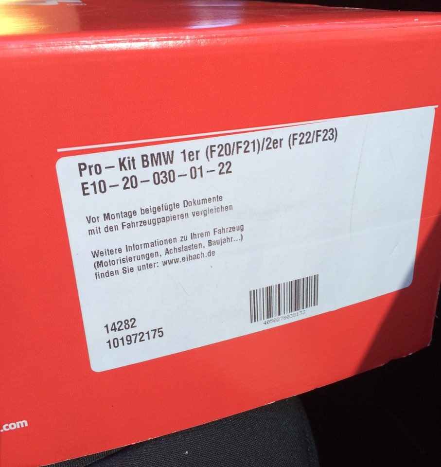 E10200300122 КОМПЛЕКТ ХОДОВОЙ ЧАСТИ, ПРУЖИНЫ EIBACH | Запчасти на DRIVE2