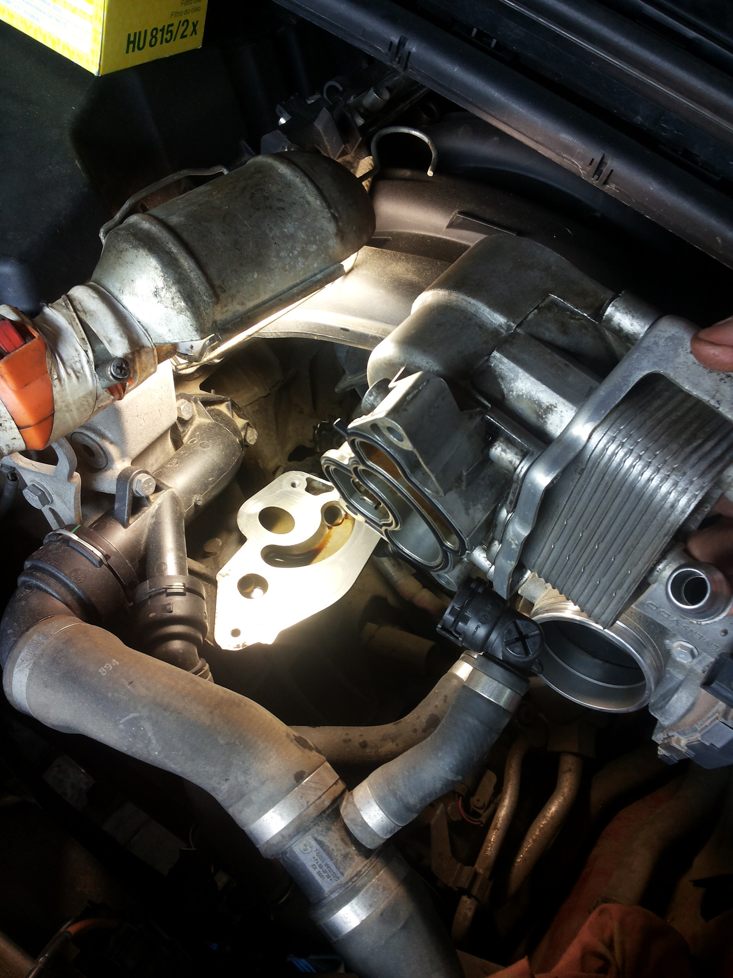 Потеет маслянный теплообменник и замена охлаждающей жидкости — BMW 1 ...