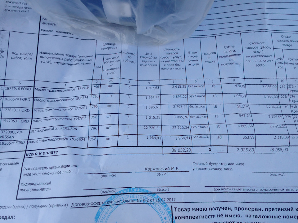 1776431 Жидкость трансмиссионная (красная) 1л Ford | Запчасти на DRIVE2