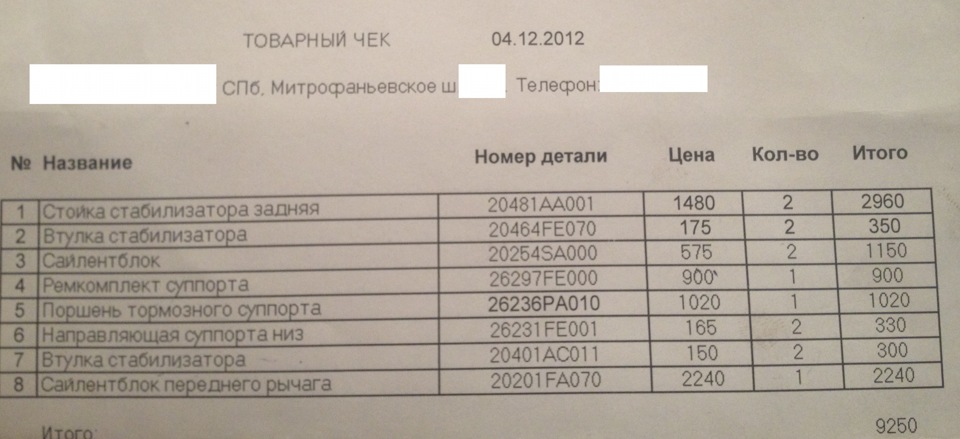 Подвеска, тормоза, шестерня фазовращателя грм. — Subaru Impreza (GD/GG ...