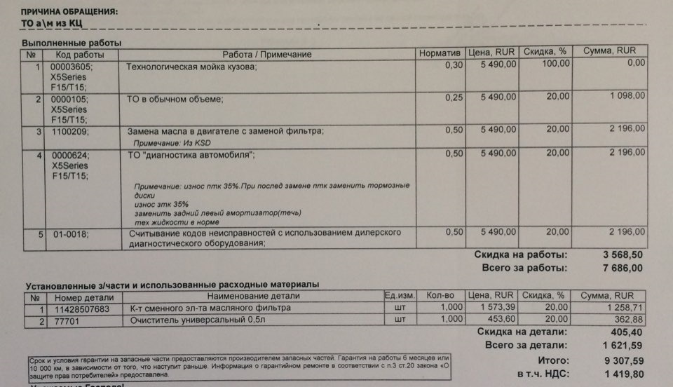 Лобовое стекло, ТО и замена амортизатора по гарантии — BMW X5 (F15), 3 ...