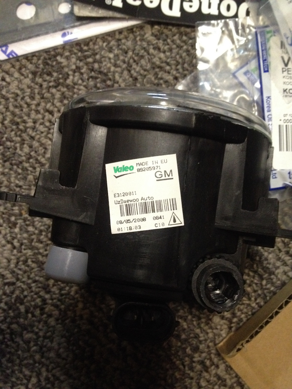 E3120011 Фара п/туман Nexia с 08г N-150 (тюнинг) прав черная (Valeo ...