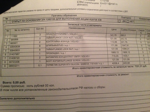 31439720 Антифриз концентрат 1литр Volvo | Запчасти на DRIVE2