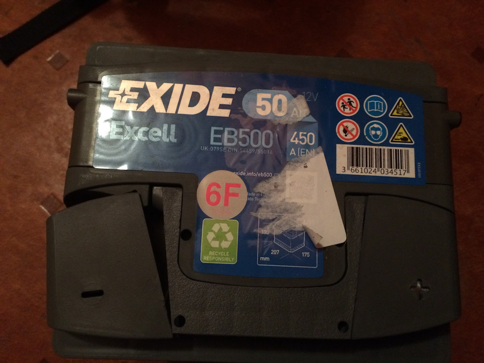 EB500 Аккумуляторная батарея EXIDE | Запчасти на DRIVE2