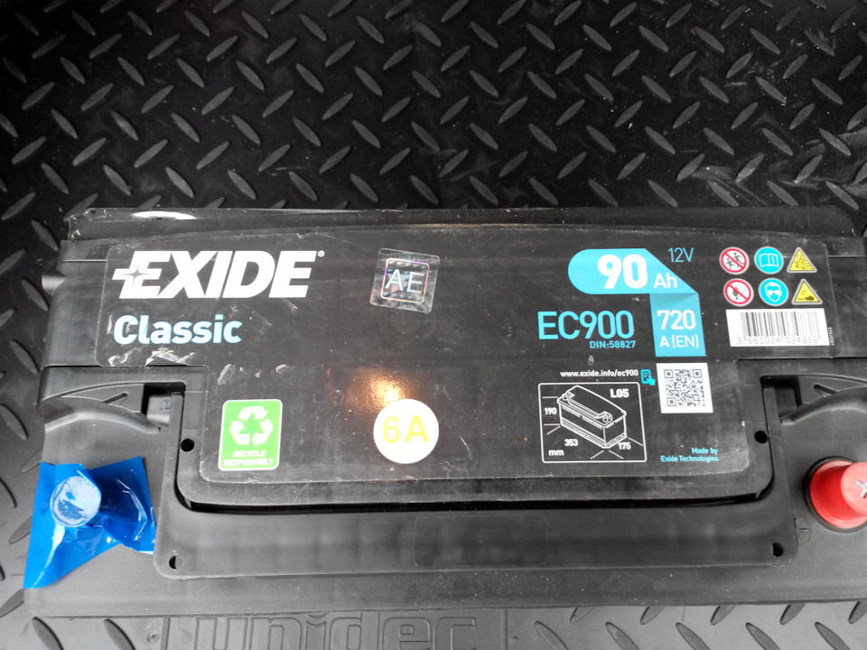 EC900 АКБ Classic 90Ah 720A 353x175x190 (-+) EXIDE | Запчасти на DRIVE2