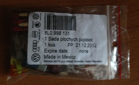 8L0998131 Комплект нож. предохранителей VAG | Запчасти на DRIVE2