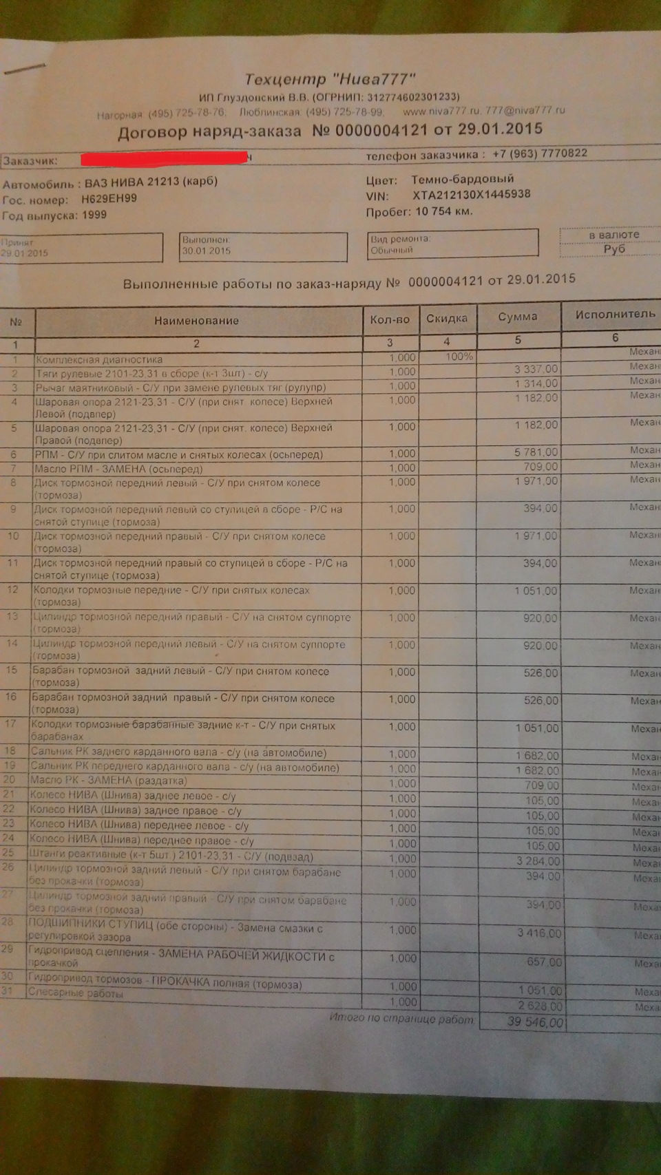 Ремонт в niva777 — Lada 4x4 3D, 1,7 л, 1999 года | визит на сервис | DRIVE2