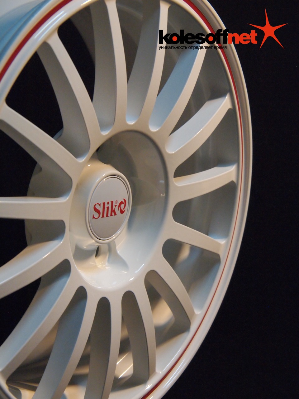 SLIK L202 6,5x16 белый с красным кантом — Kolesoffnet на DRIVE2