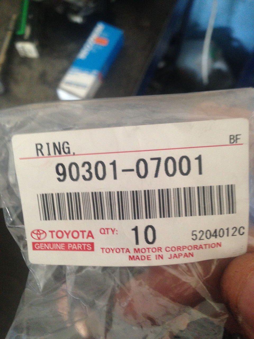 9030107001 Кольцо уплотнительное топливной форсунки верхнее TOYOTA ...