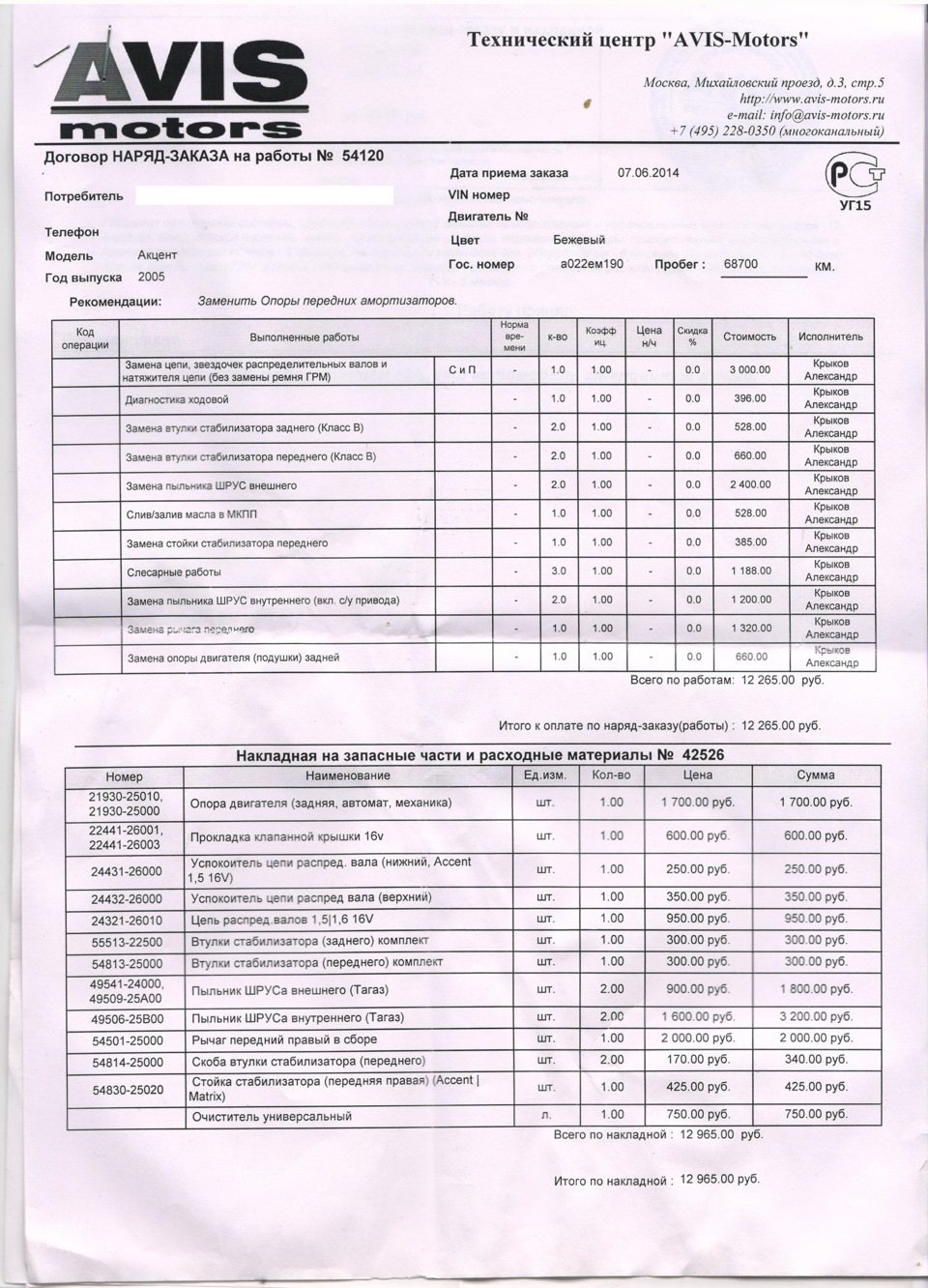 5450125000 Рычаг передней подвески правый KIA HYUNDAI | Запчасти на DRIVE2