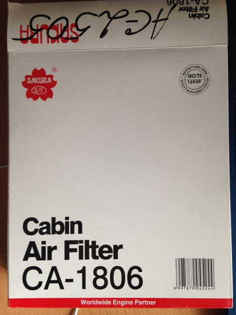 CA1806 Салонный фильтр SAKURA | Запчасти на DRIVE2