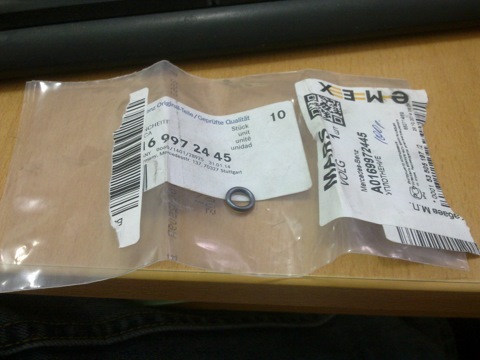 A0169972445 Кольцо уплотнительное трубки радиатора. Mercedes | Запчасти ...