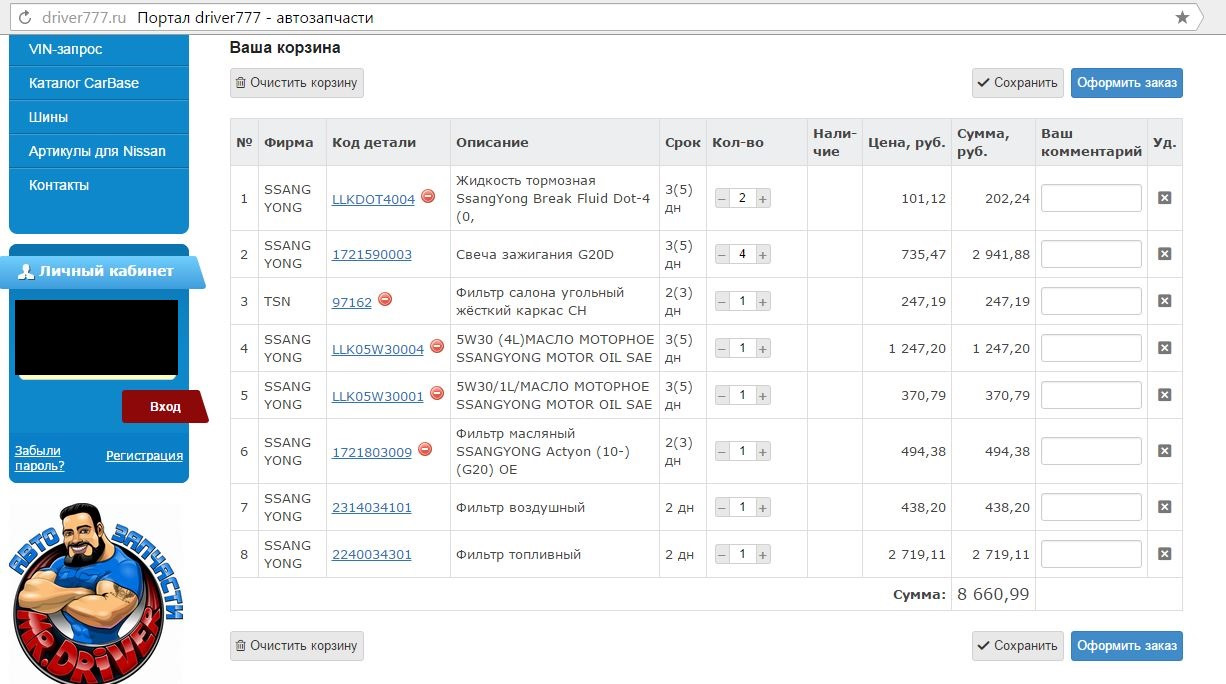 ТО-2 Бензин автомат передний привод — SsangYong Actyon (2G), 2 л, 2014 ...